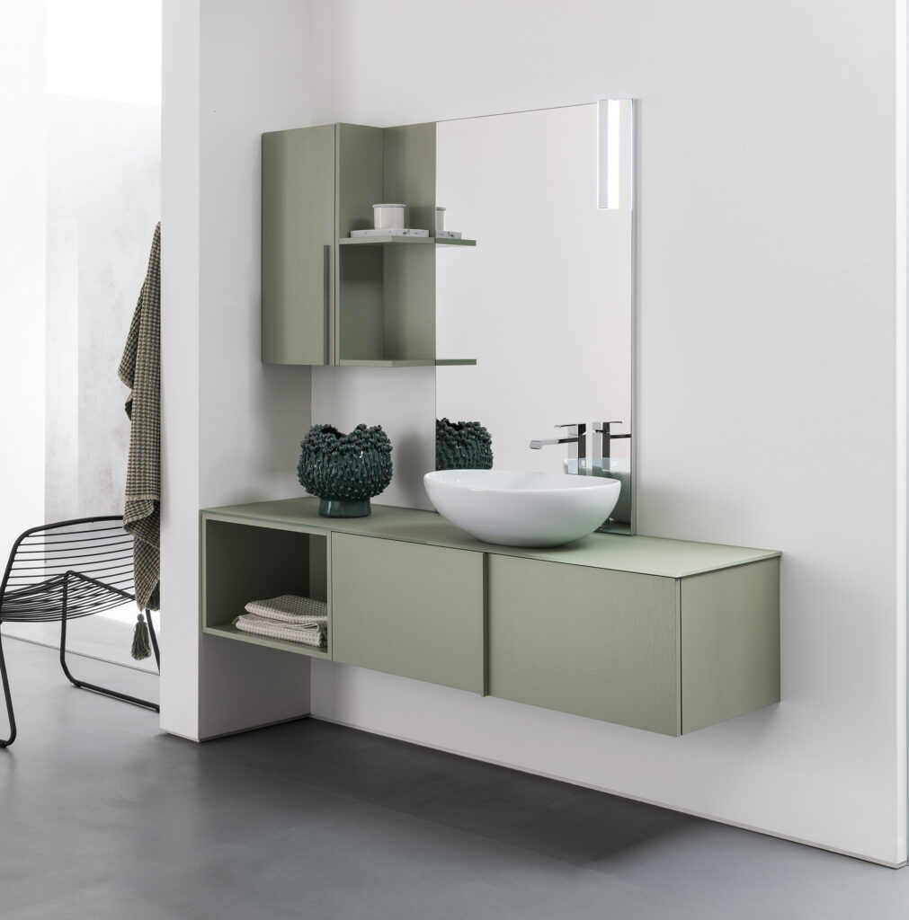 BD012 - Mobile arredo bagno design L.181x46 cm personalizzabile COMPAB ...